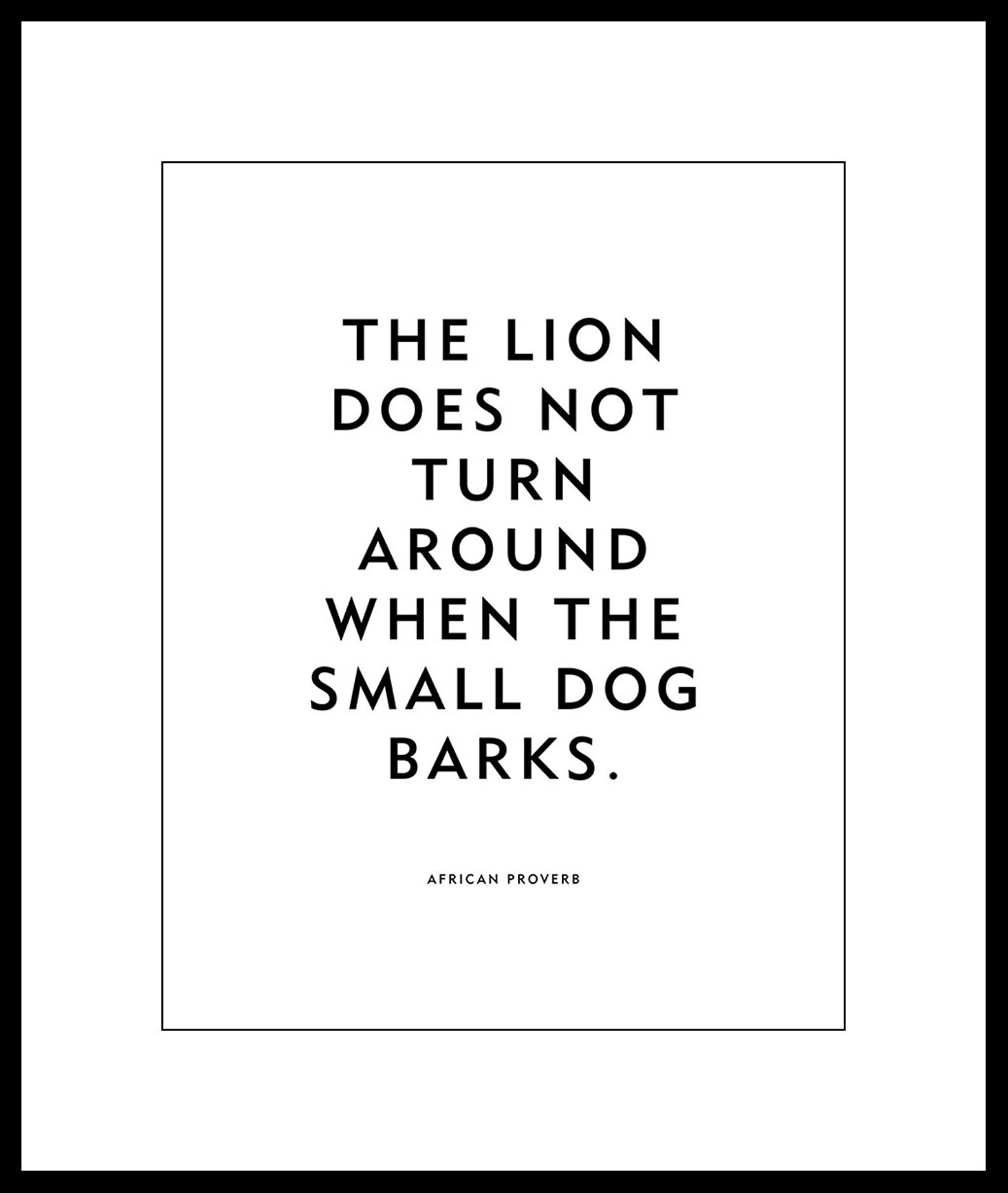 African Proverb "the Lion" Unframed Print or Poster - Etsy