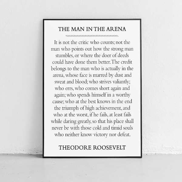 Man in the Arena Framed - Etsy