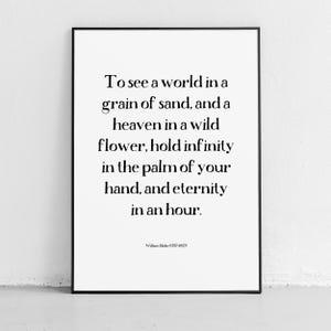 Infinite Beauty - William Blake Quote Unframed Poster or Print - Etsy
