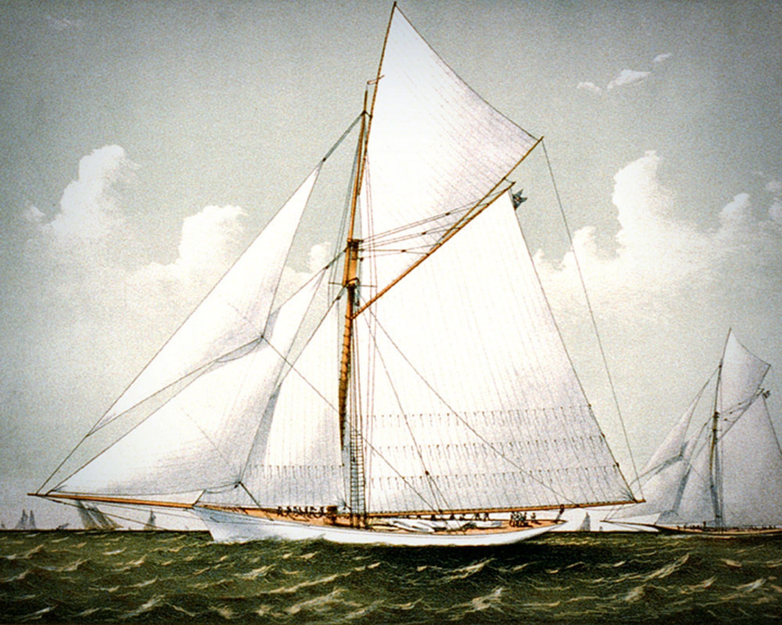 Vintage Sailboat Reproduction Sloop Yacht | Etsy