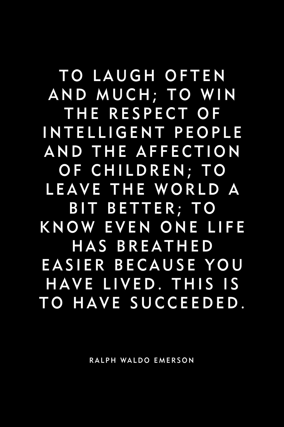 Motivational Quote "laugh Often" Ralph Waldo Emerson Unframed Poster or ...