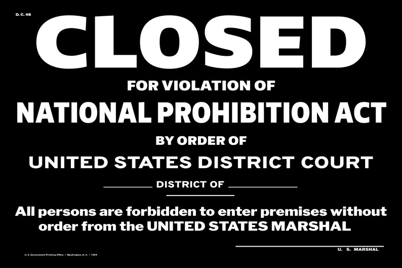 US Government Prohibition Poster Reproduction Unframed Print - Etsy