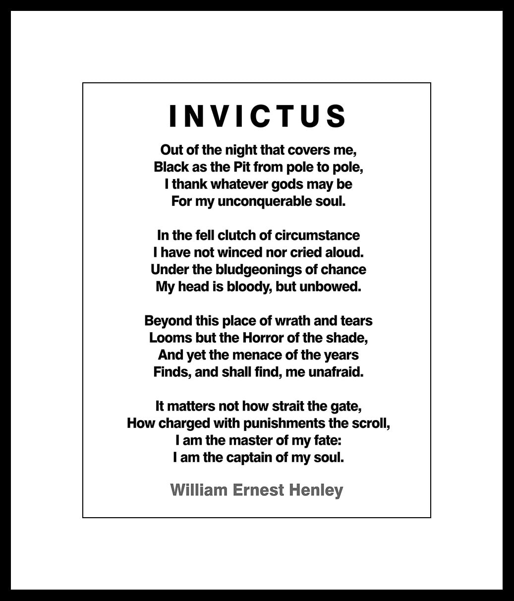 Invictus Inspiring Poem Print or Poster Unframed - Etsy