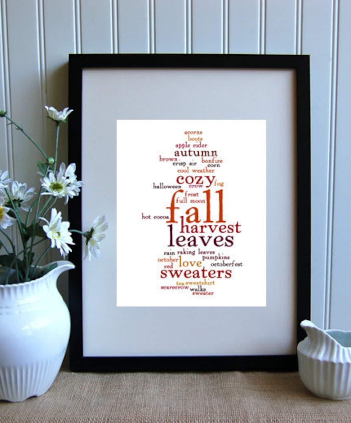 Fall Word Cloud Home Decor Seasonal Art Print - Etsy