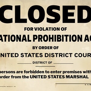 Printable US Government Prohibition Poster Reproduction - Etsy
