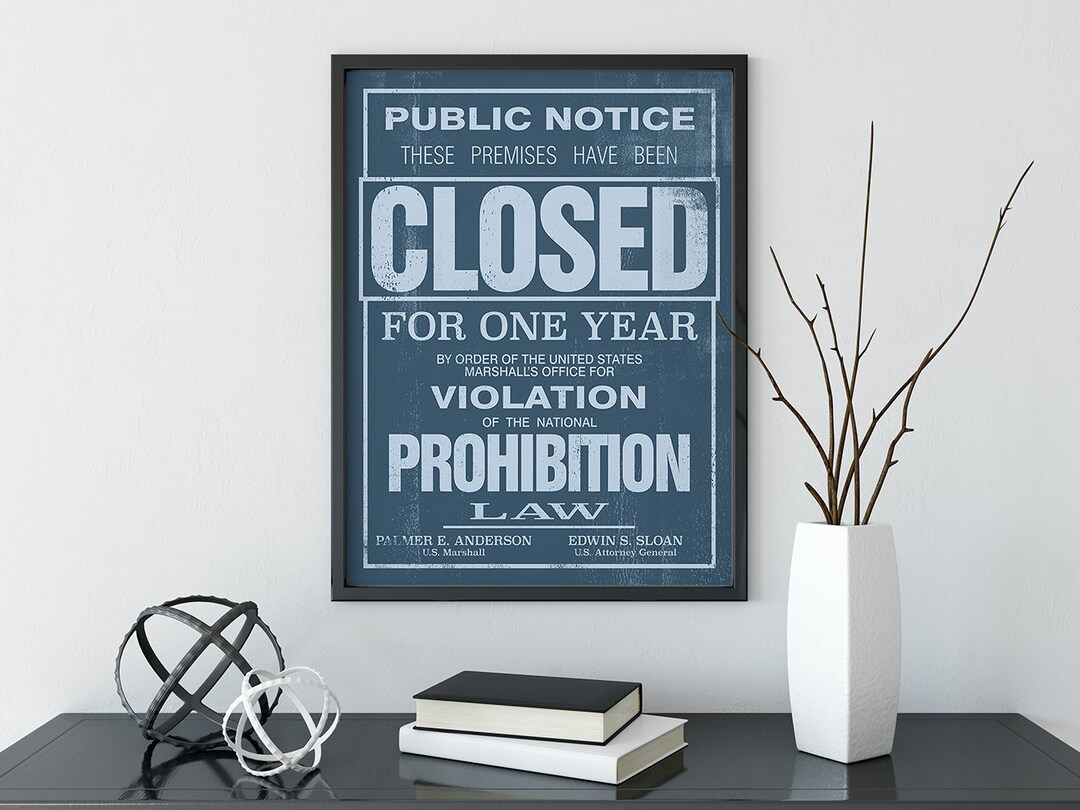 US Government Prohibition Poster Reproduction Home Decor Print Wall Art ...