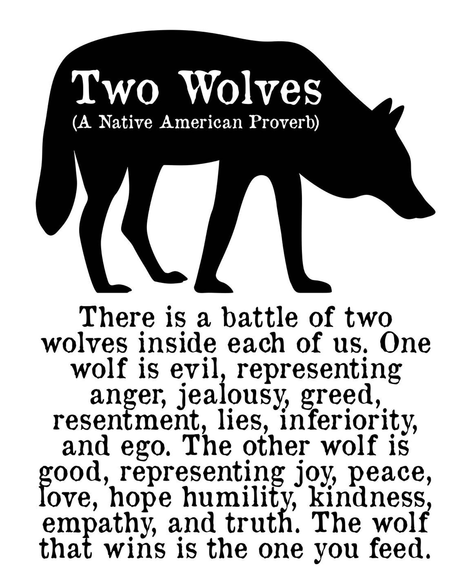 Native American Quote the Wolf You Feed Tribal - Etsy
