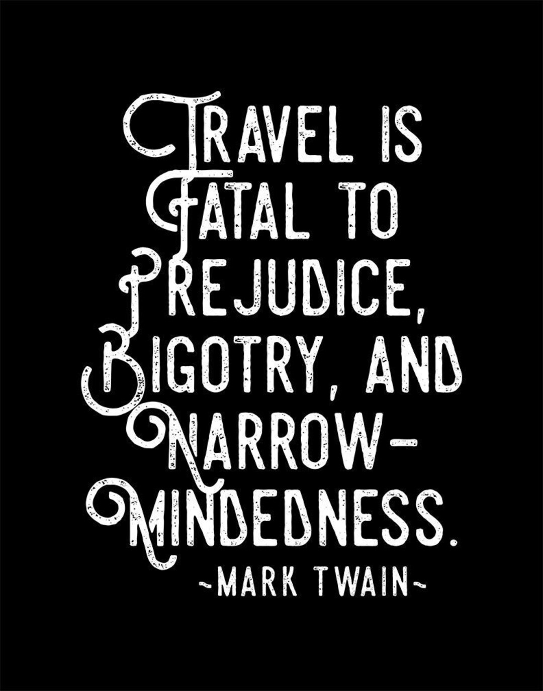 Mark Twain Travel Quote Unframed Poster or Print - Etsy
