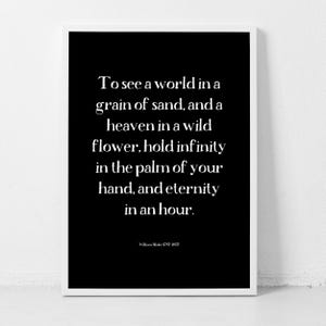 Infinite Beauty - William Blake Quote Unframed Poster or Print - Etsy