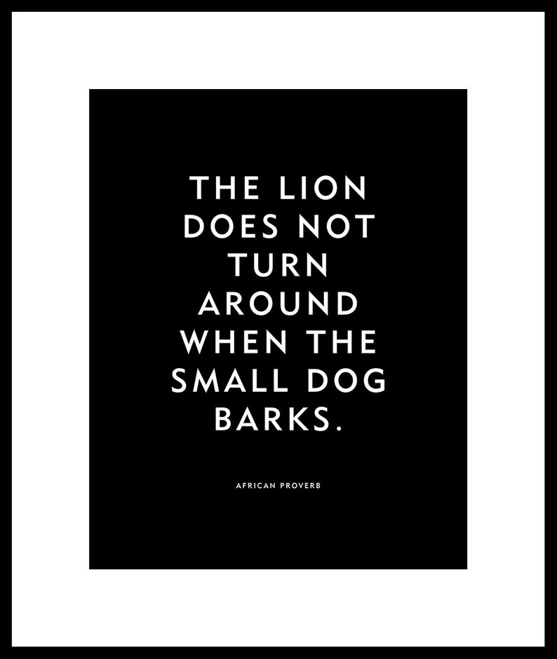 African Proverb "the Lion" Unframed Print or Poster - Etsy