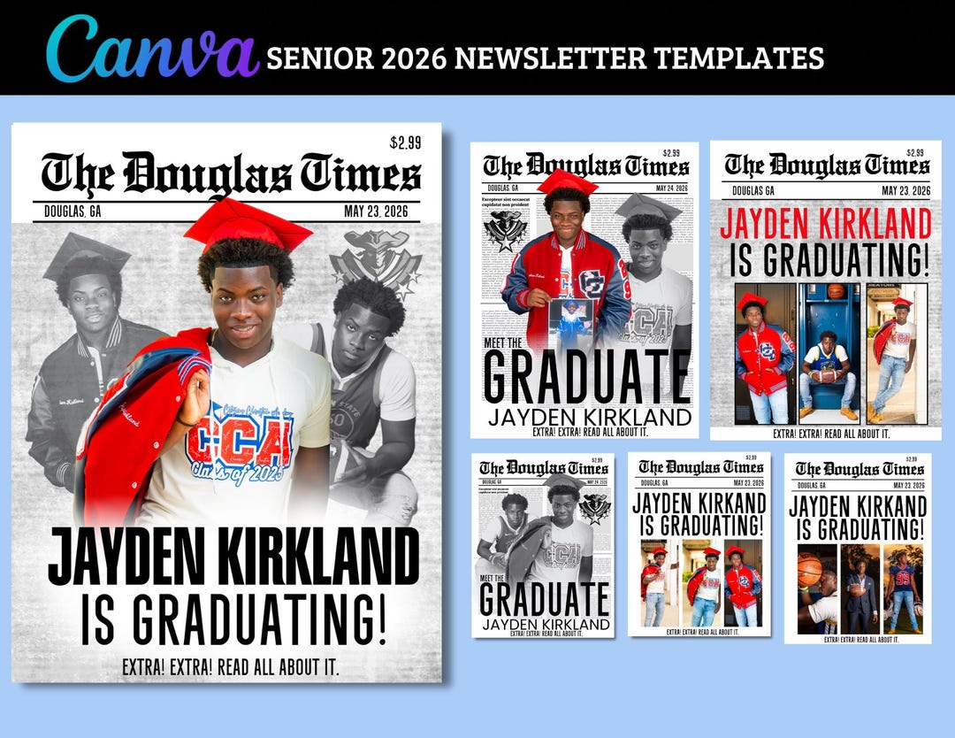 Senior 2026 Graduation Newsletter Template | Canva Editable - Etsy