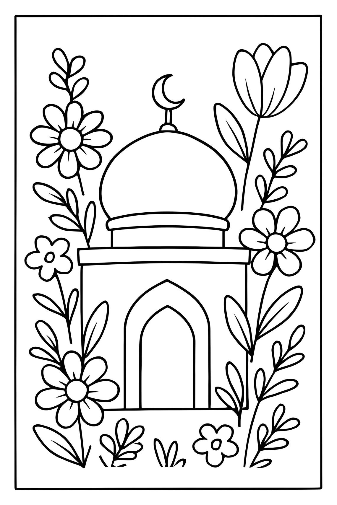 Islamic Kids Coloring Pages 25 Printable Coloring Sheets Activity Book ...