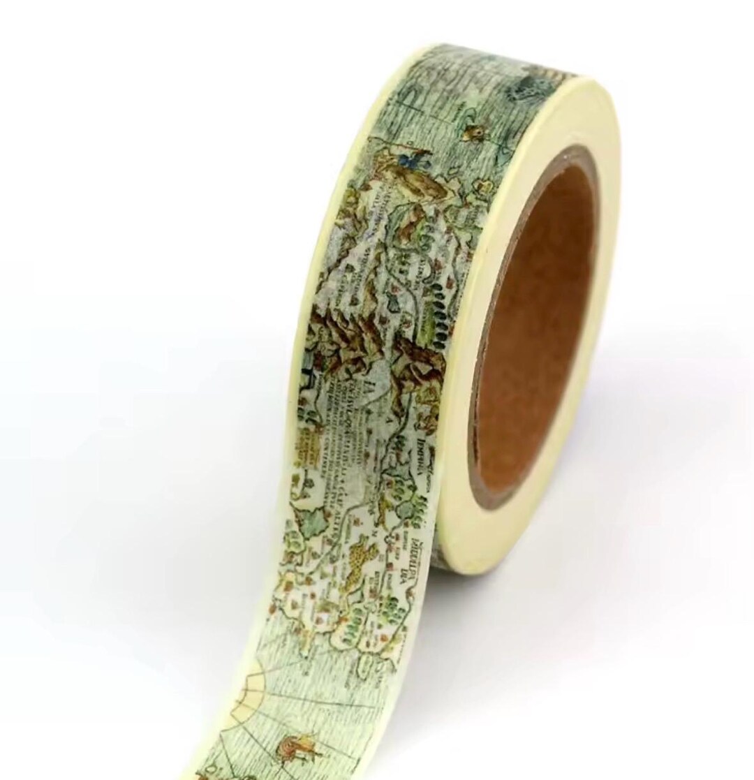Vintage World Map Washi Tape - 1 Full Roll - Etsy