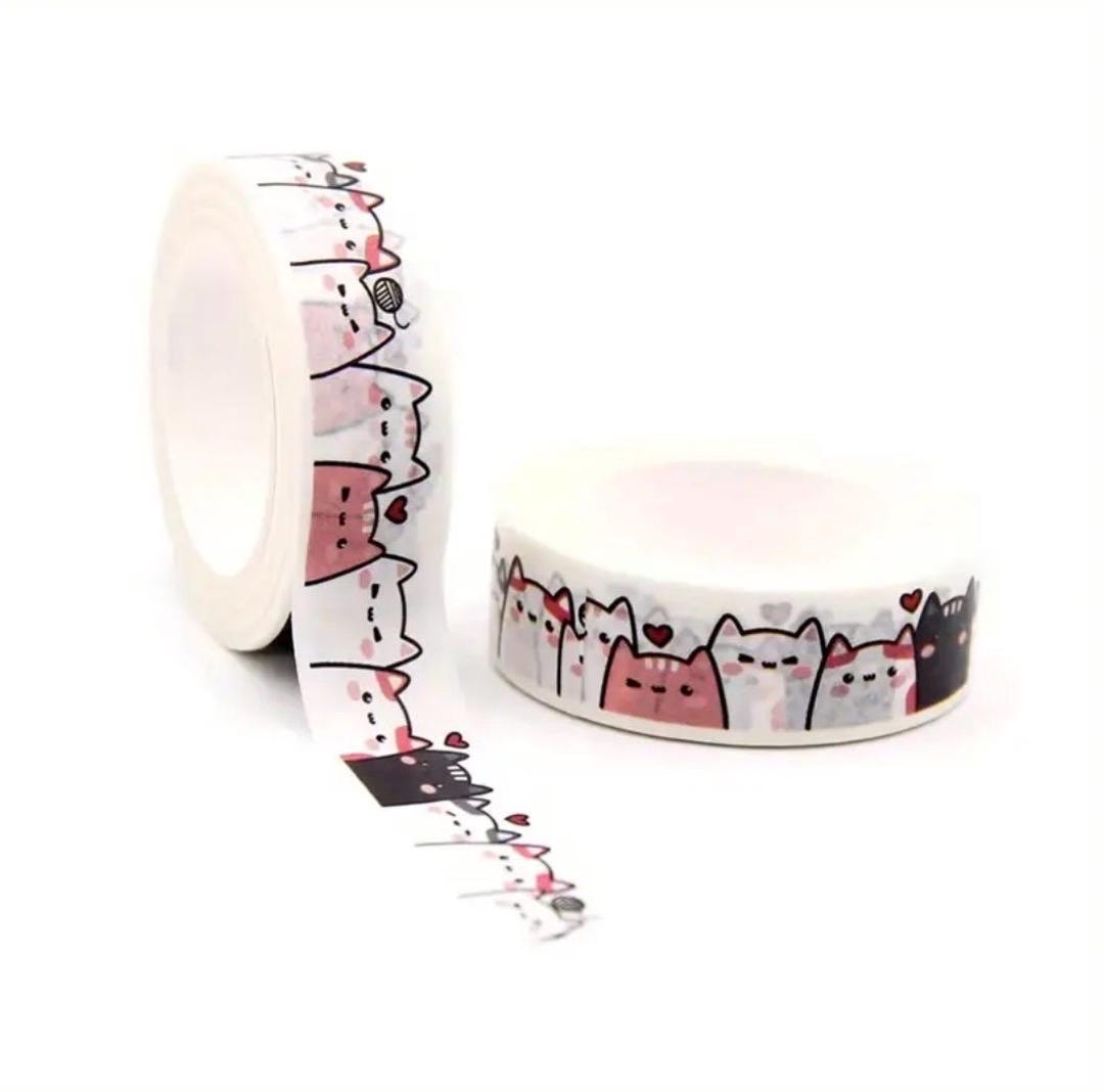 Cats 6 Washi Tape - 1 Full Roll - Etsy