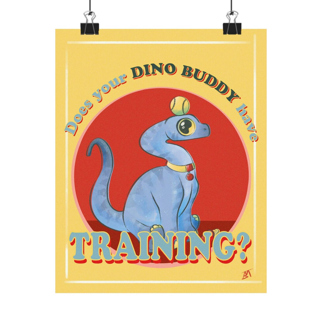 Cute Dinosaur Training Poster - Etsy