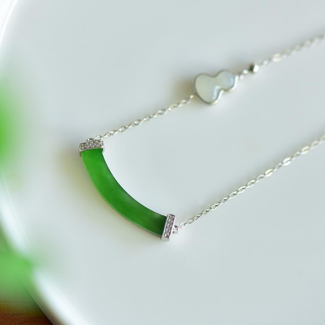 Hand Carved Long Rectangle Deep Emerald Icy Green Nephrite Jade Pendant ...