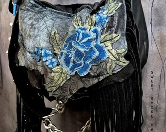 Green Bag Leather Hobo Bag Fringe Goth Designer Purse Sweet Smoke Bags ...