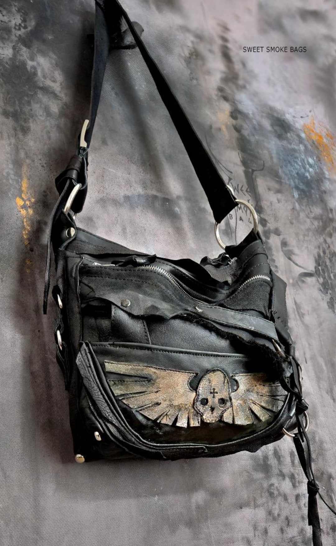 Skull Bag Black Strappy Metalhead Postapo Military - Etsy