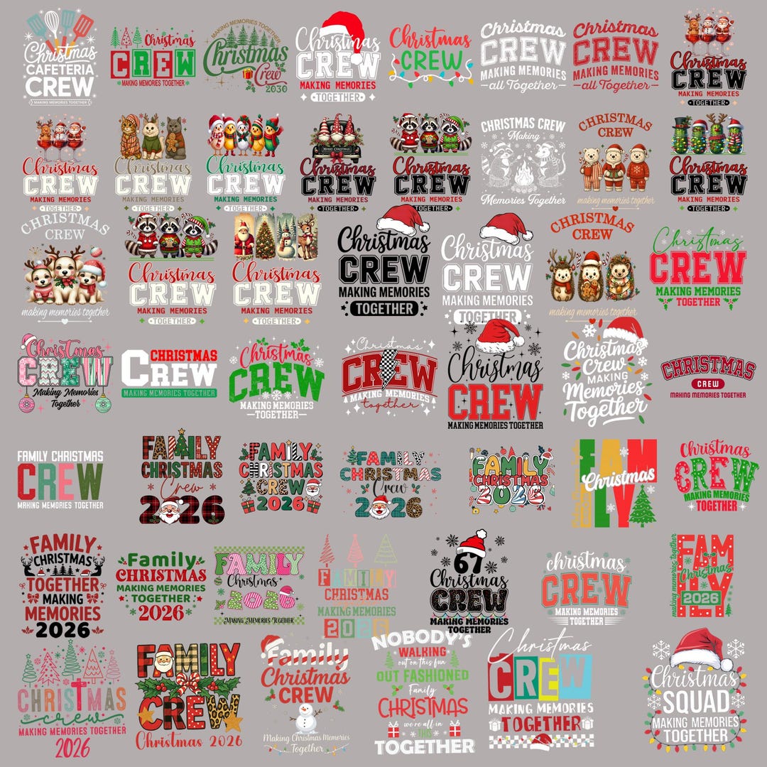 50+ Christmas Crew Bundle PNG, Matching Family Christmas Design, Santa ...