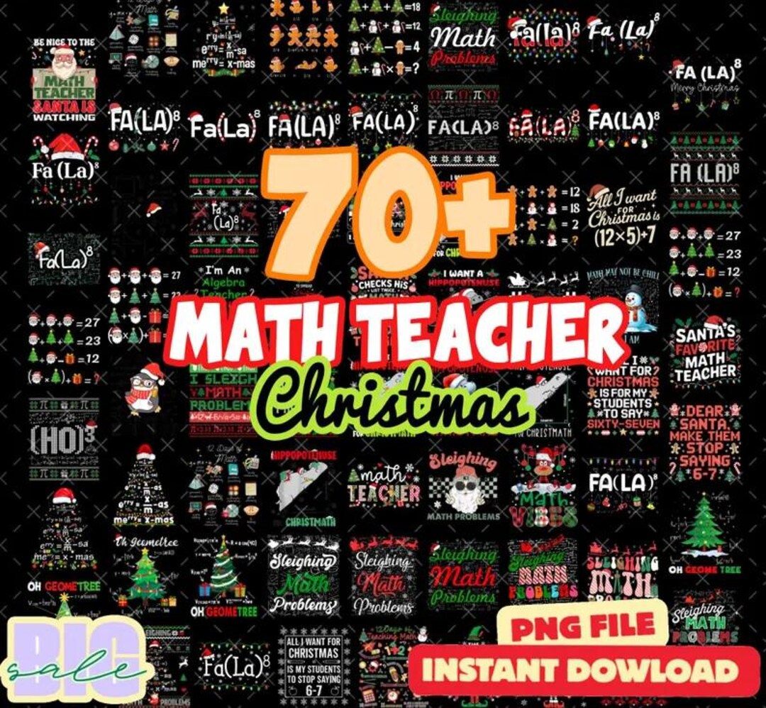 70+ Merry Christmas Math Teacher Christmath Bundle PNG – Funny Holiday ...