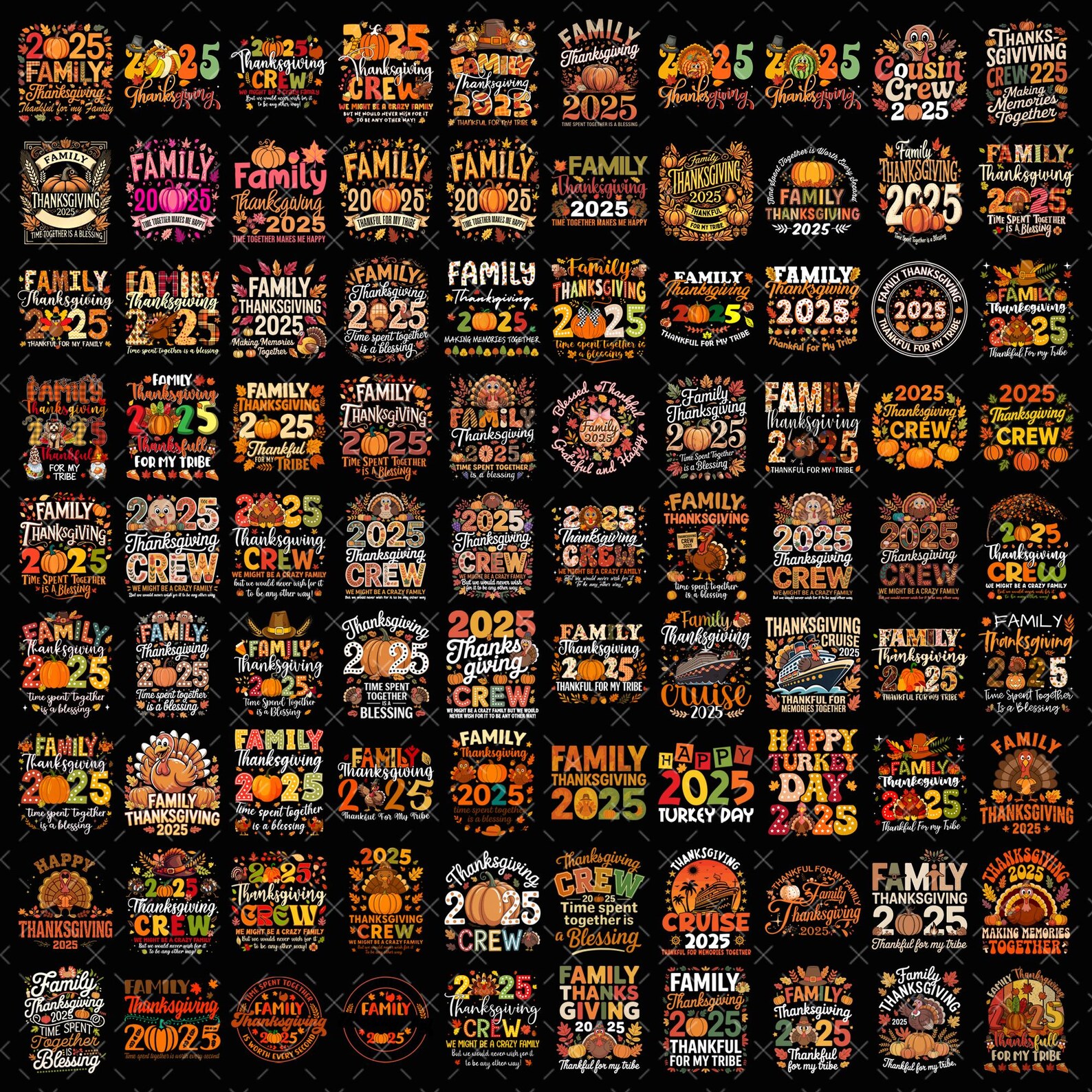 90+ Family Thanksgiving Bundle PNG, Family Friendsgiving Png, Matching ...