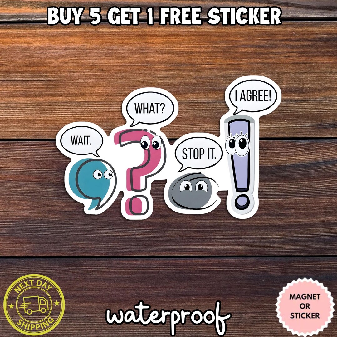 Funny Grammar Teacher Sticker/carmagnet, Punctuation Humor Sticker - Etsy