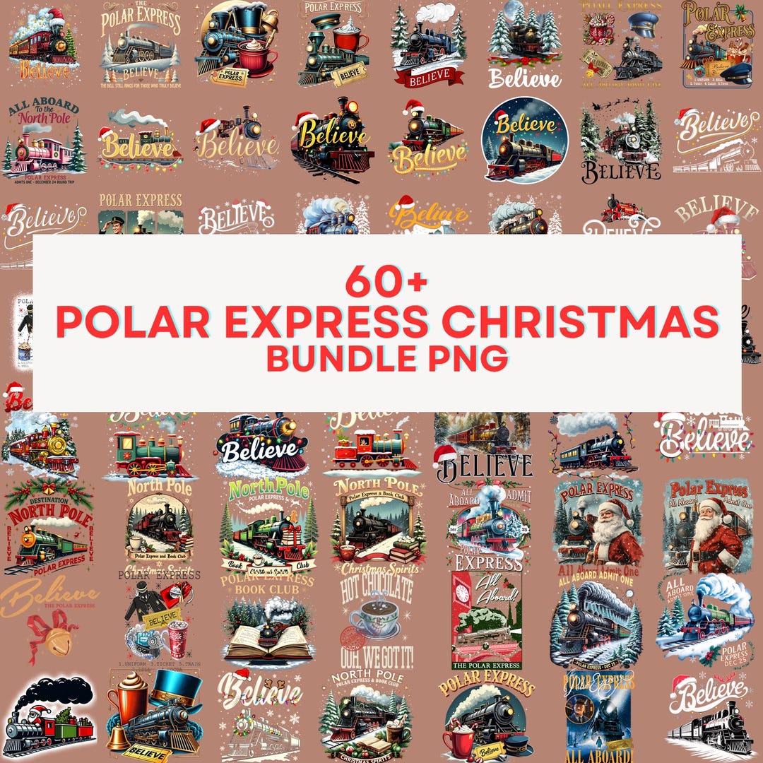 60+ Polar Express Bundle PNG, Retro 90s Christmas Movies PNG, All ...