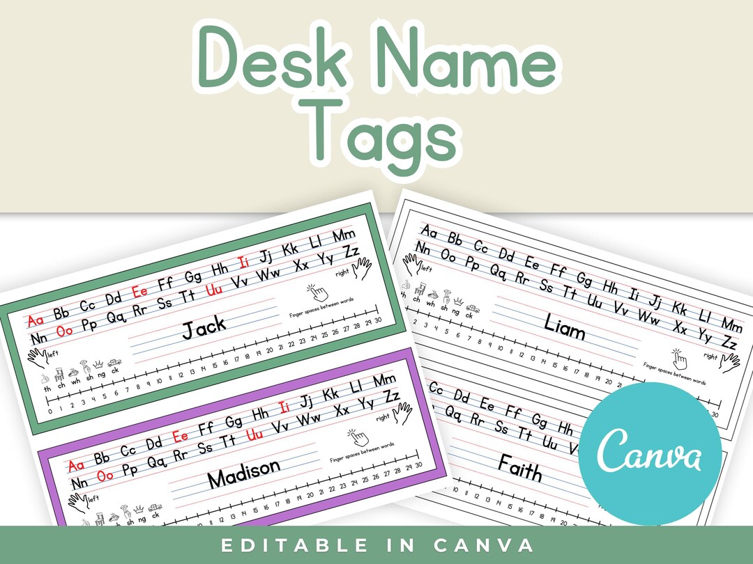 Editable Student Desk Name Tags | Printable Student Name Tags for ...