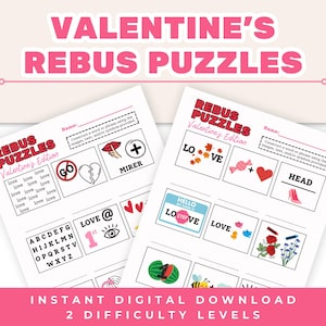 Valentines Rebus Puzzles - Etsy