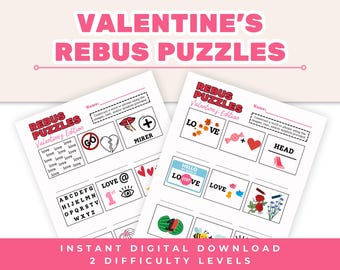 Valentine’s Day Rebus Puzzles | Easy & Hard Levels | Valentine Logic ...