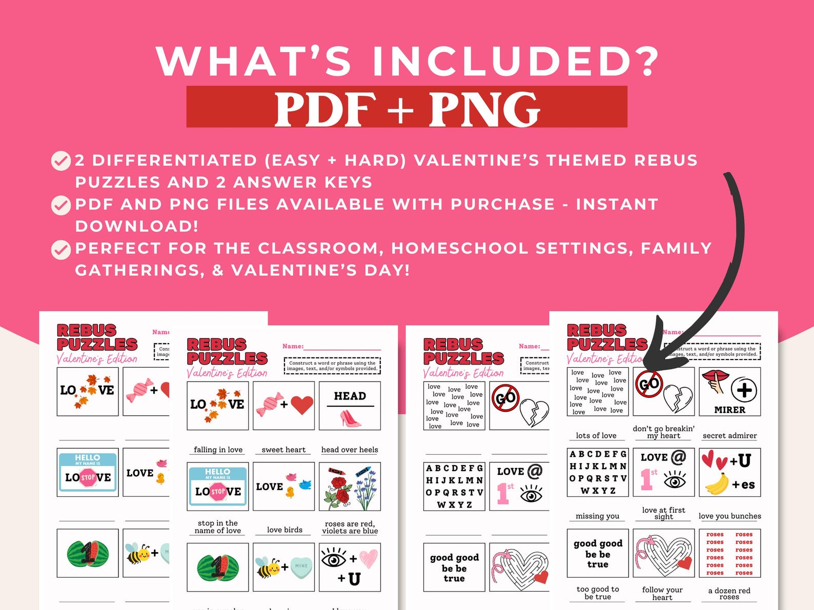 Valentine’s Day Rebus Puzzles | Easy & Hard Levels | Valentine Logic ...