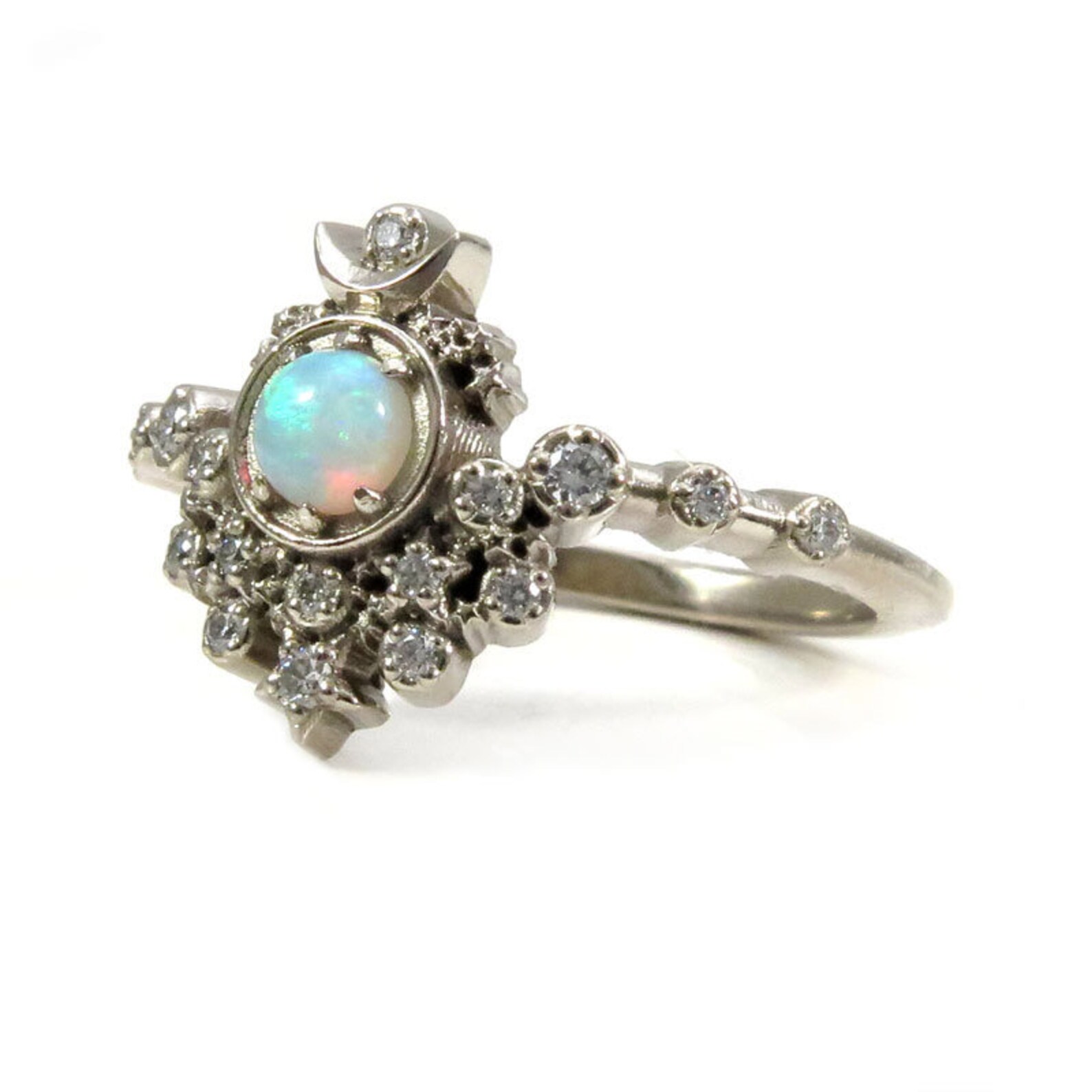 Moon Witch Engagement Ring Australian Opal and Diamonds With - Etsy