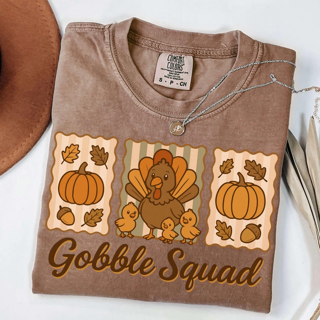 Gobble Squad PNG, Thanksgiving Turkey Png, Cute Turkey Family Png, Fall ...