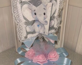 Elephant Baby Girl Shower Centerpiece - Etsy