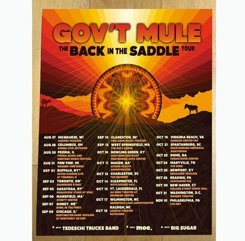 Gov’t Mule Back in the Saddle Tour 2025 Poster - Etsy