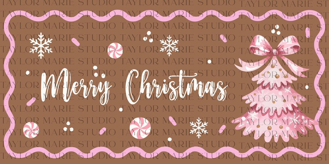 Cheerful Pink Christmas Banner Template: Printable Decor for a Festive ...