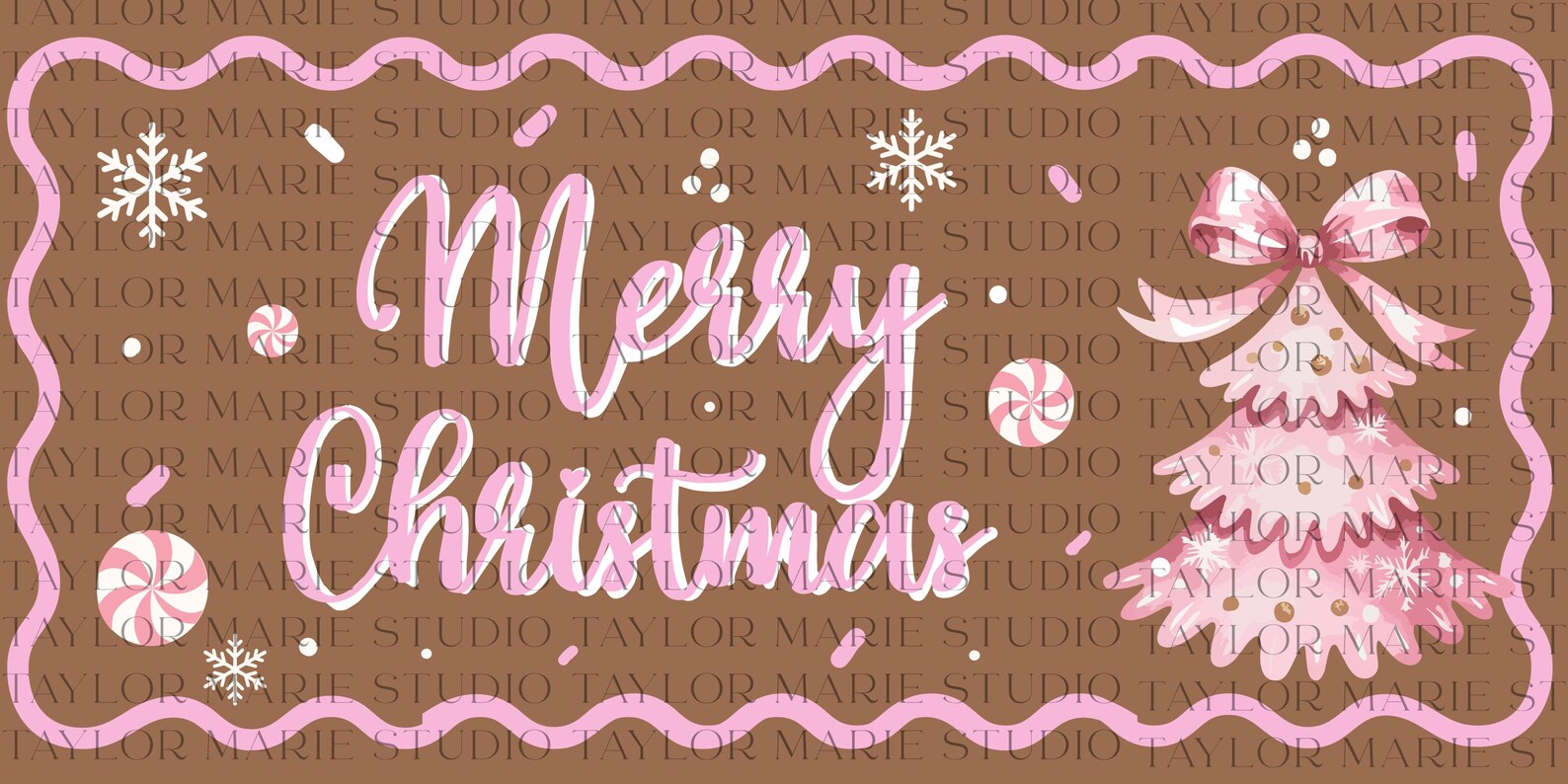 Cheerful Pink Christmas Banner Template: Printable Decor for a Festive ...