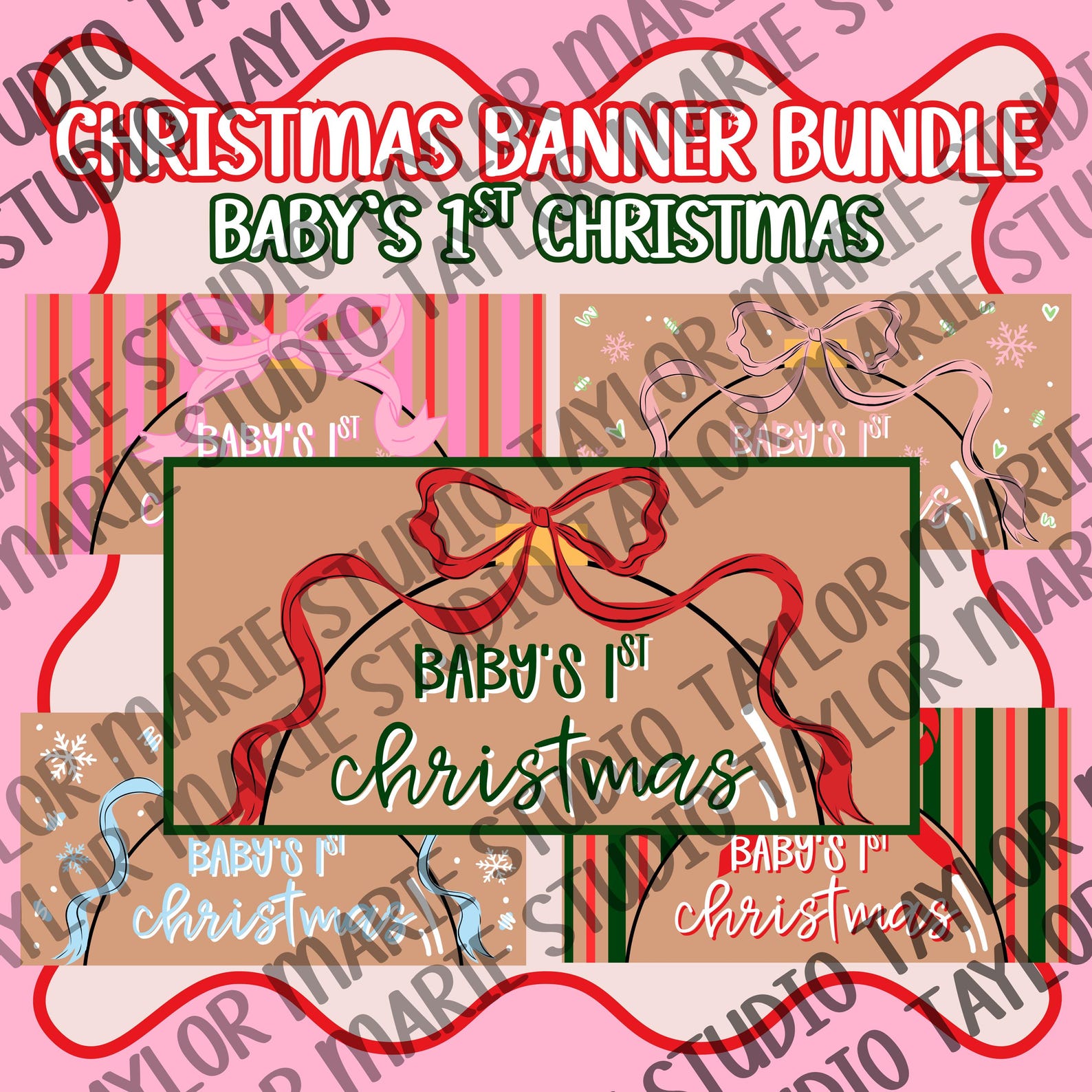 Baby's First Christmas Banner Templates: Editable Party Decor (canva ...