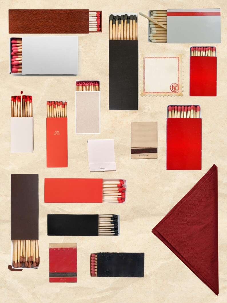 Retro Matchbox Collage Poster Template: Custom Bar Art (digital ...