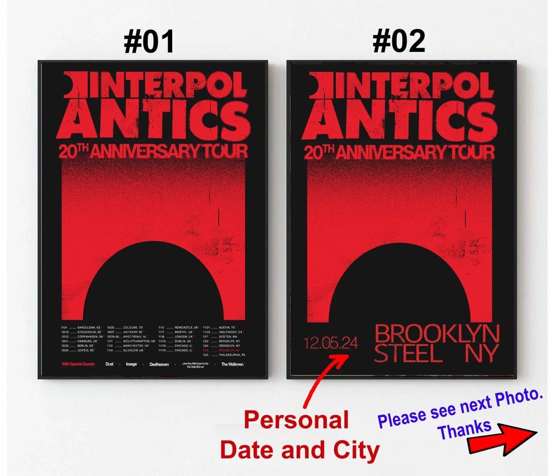 Interpol Antics 20th Anniversary Tour Poster - Etsy