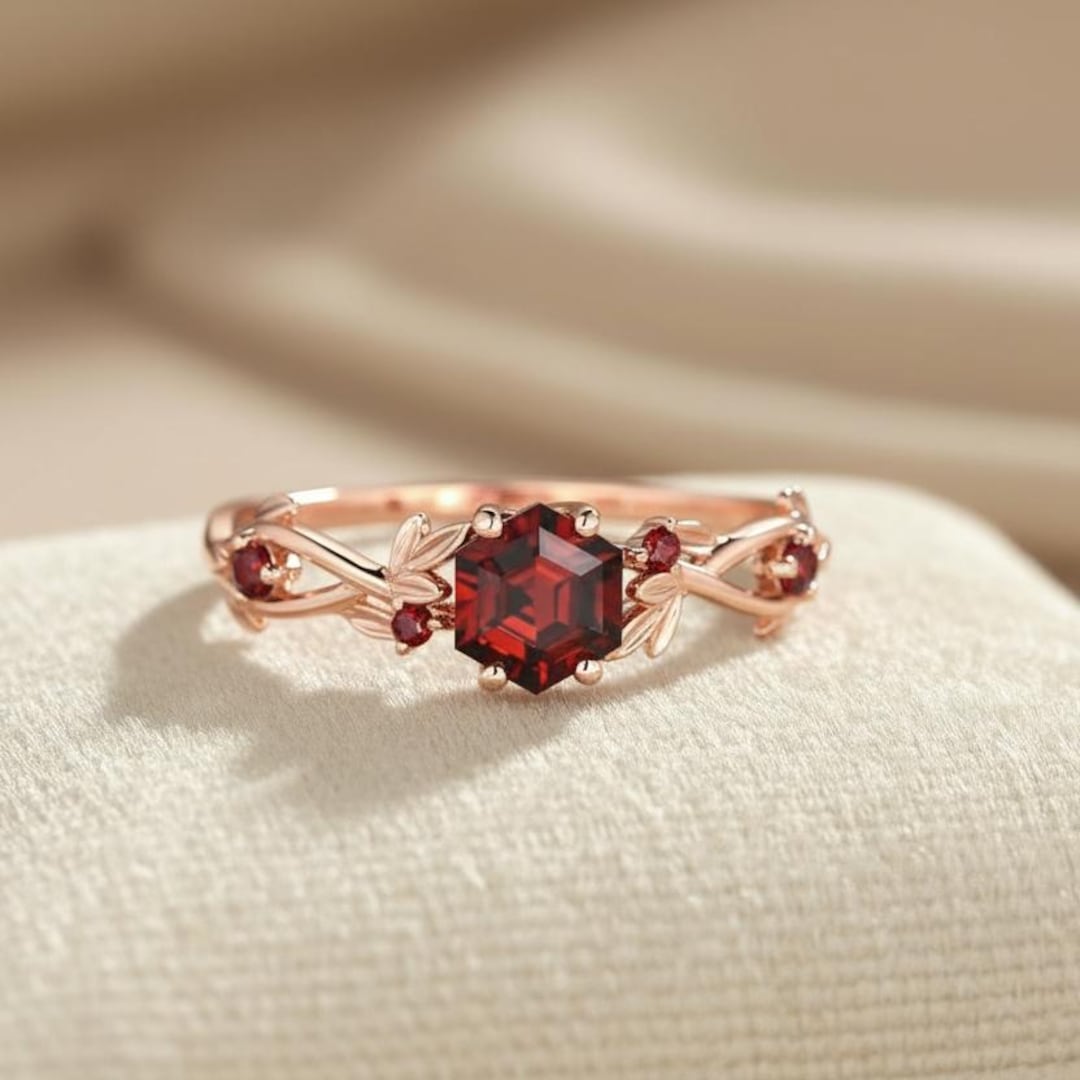 Vintage Garnet Engagement Rings