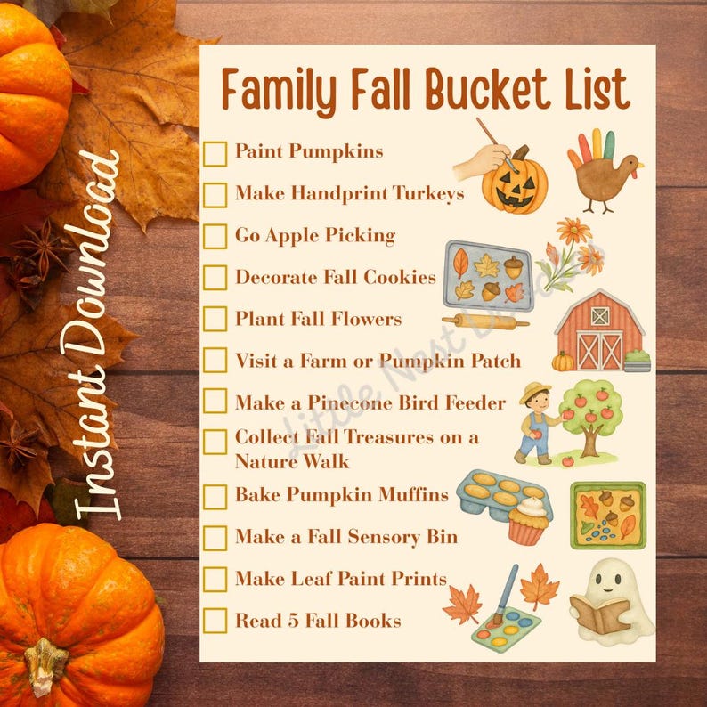 Fall & Winter Bucket List Bundle for Families | Toddler and Kids ...