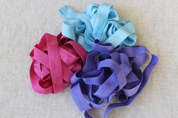 Items similar to Fold over elastic 3 colors 2 of each color 5/8 inch ...