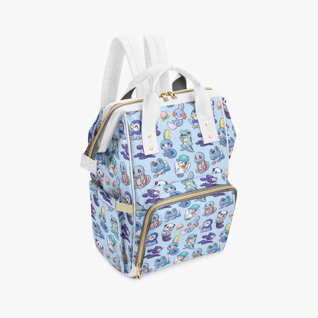 Water Pokemon Large Laptop Backpack Featuring Squirtle, Mudkip, Piplup ...
