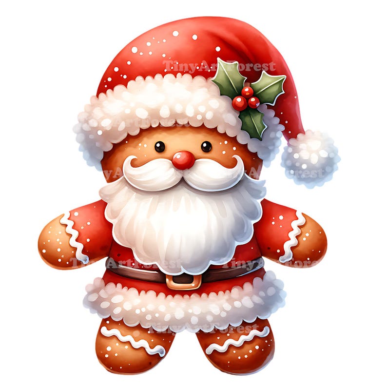Santa Gingerbread Man PNG – Christmas Clipart, Festive Holiday ...