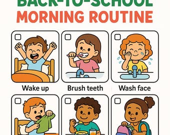 Back to School Morning Routine Chart for Kids | Printable Daily ...