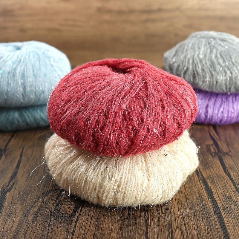 Sequined and Mohair Yarn - Etsy