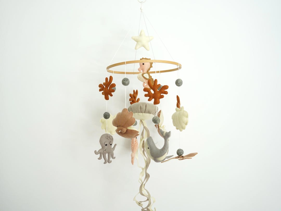 Ocean Baby Mobile – Felt Whale, Octopus, Seahorse & Seashells ...