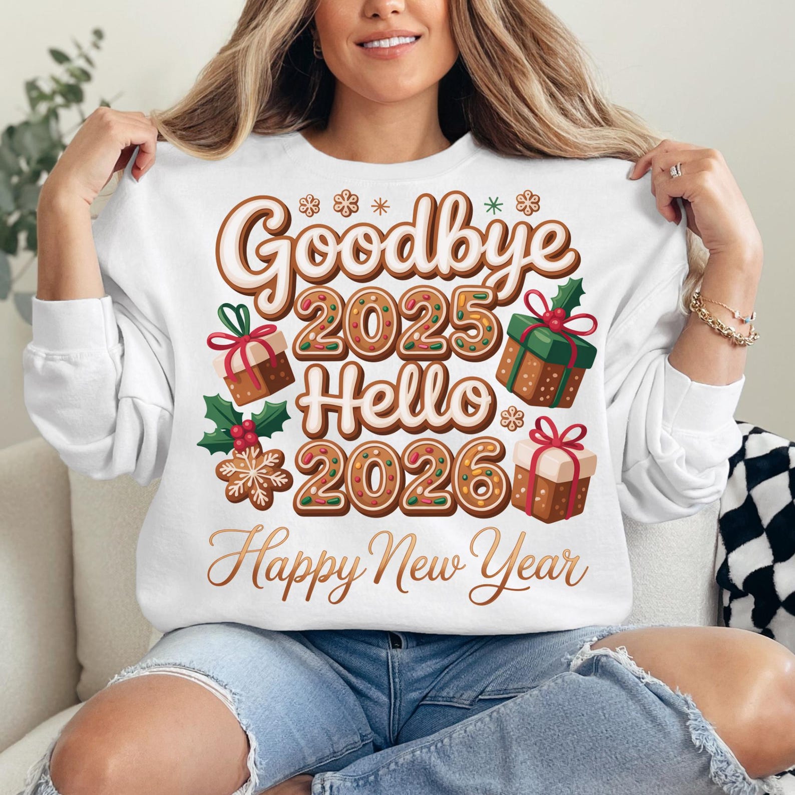 Goodbye 2025 Hello 2026 Gingerbread PNG, New Year Clipart (digital ...