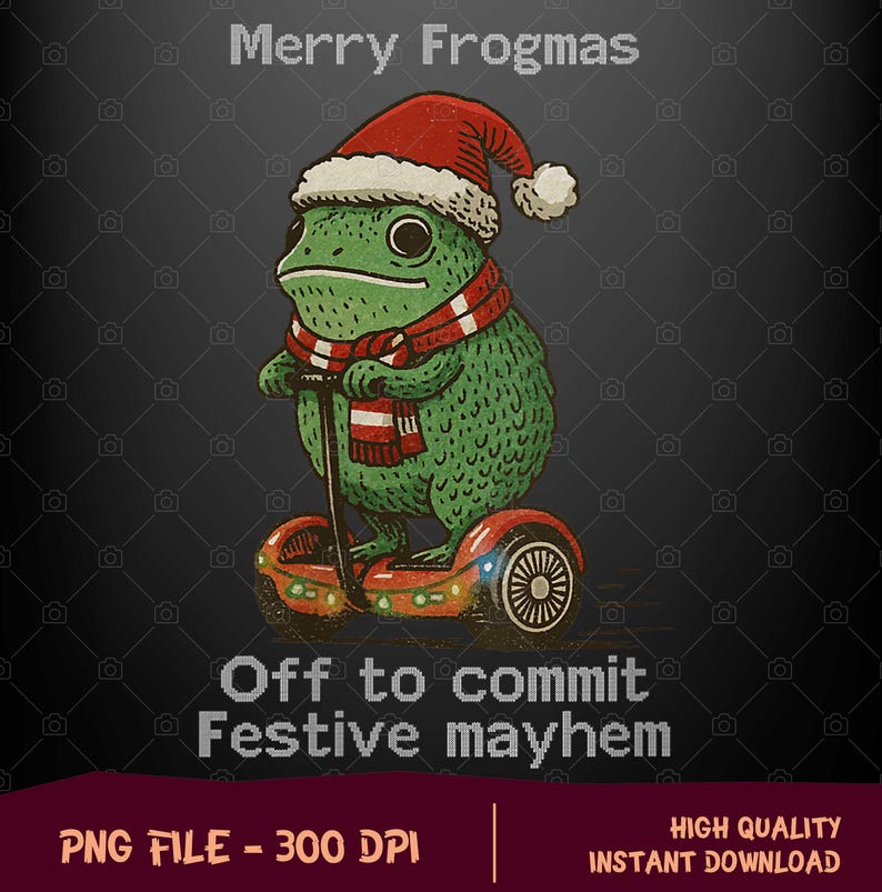 Merry Frogmas Png, Christmas Girly Design, Holiday Sublimation Design ...